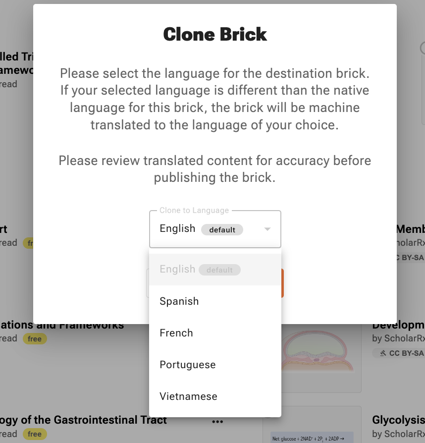 Clone and Translate in Brick Exchange – USMLE-Rx