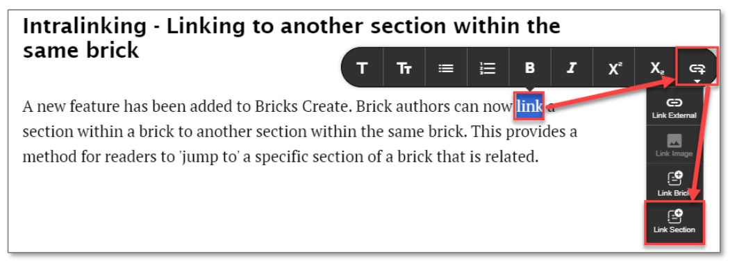 Intralinking in Bricks Create – USMLE-Rx