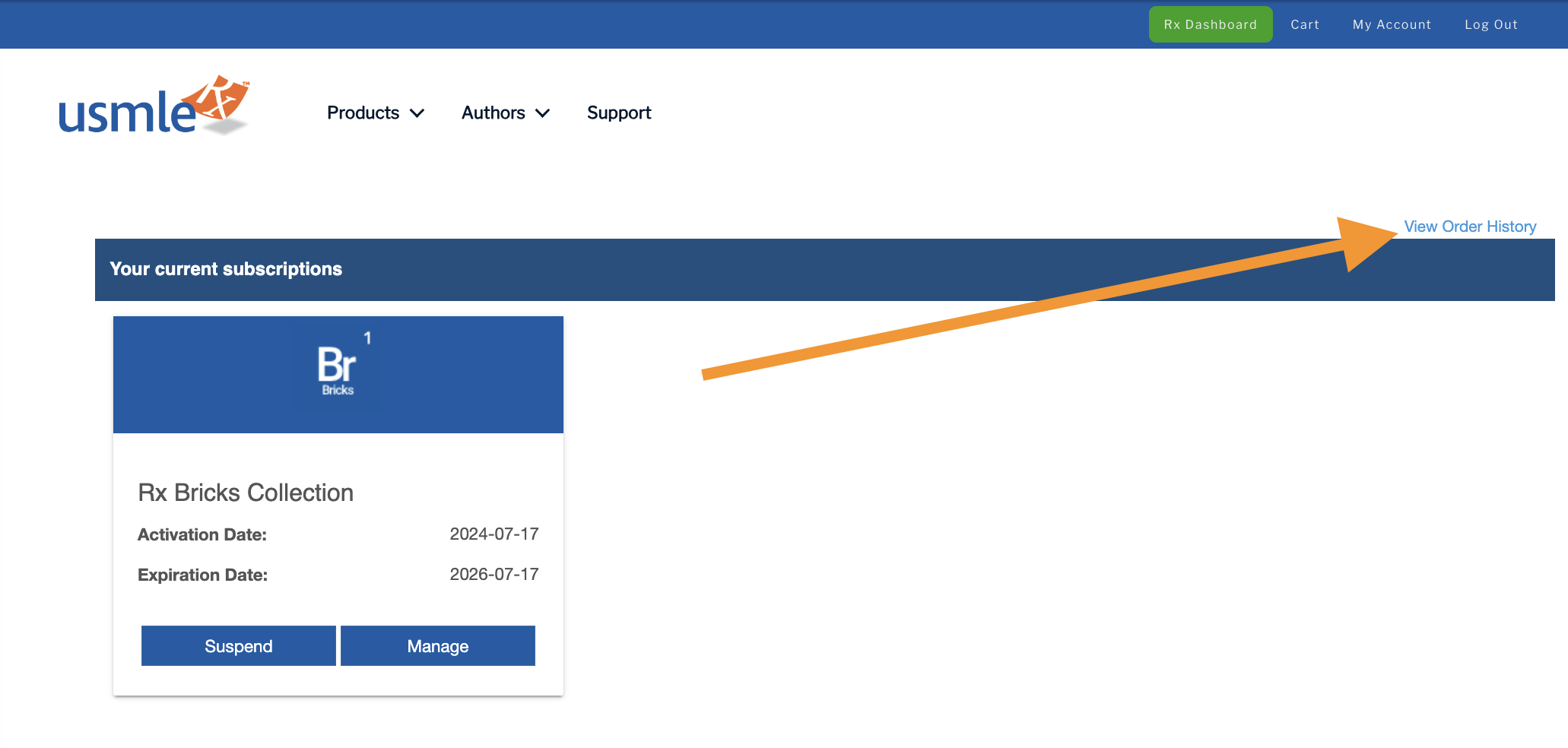 How to View Order History – USMLE-Rx