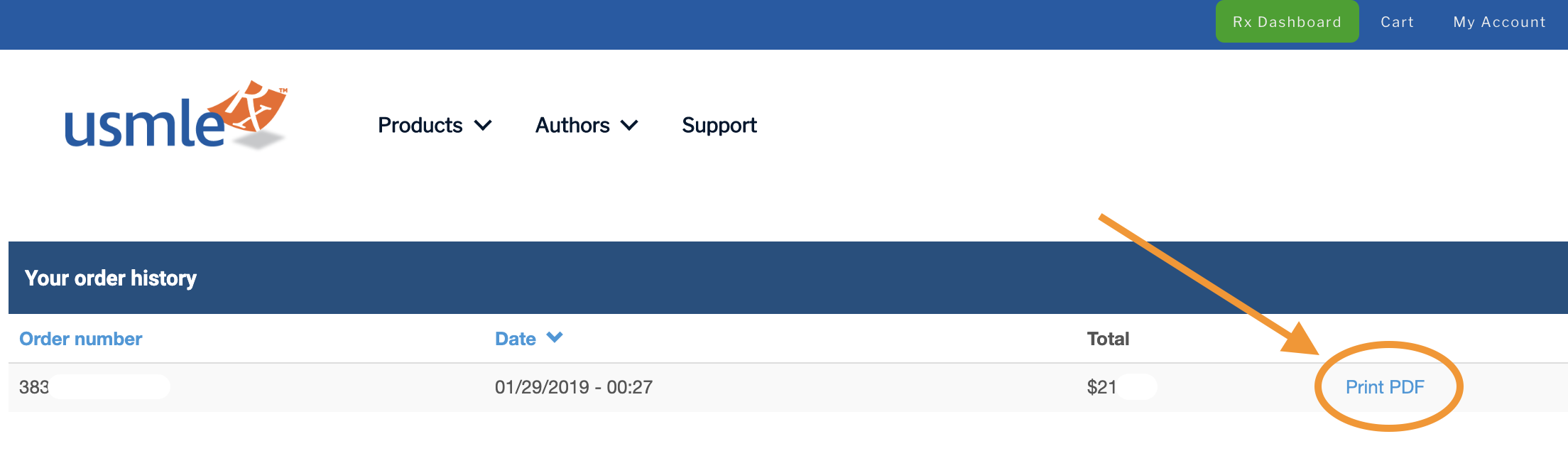 How to View Order History – USMLE-Rx